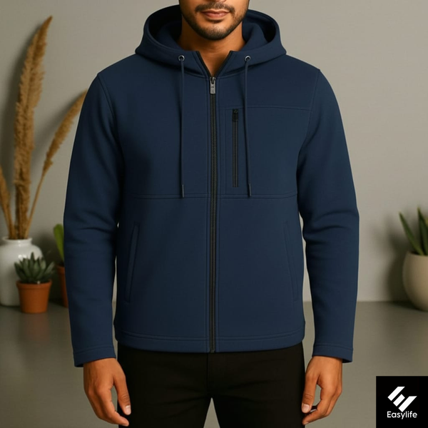 Men's Arms Full Zip Hooded Jacket - Navy Blue – Easylife