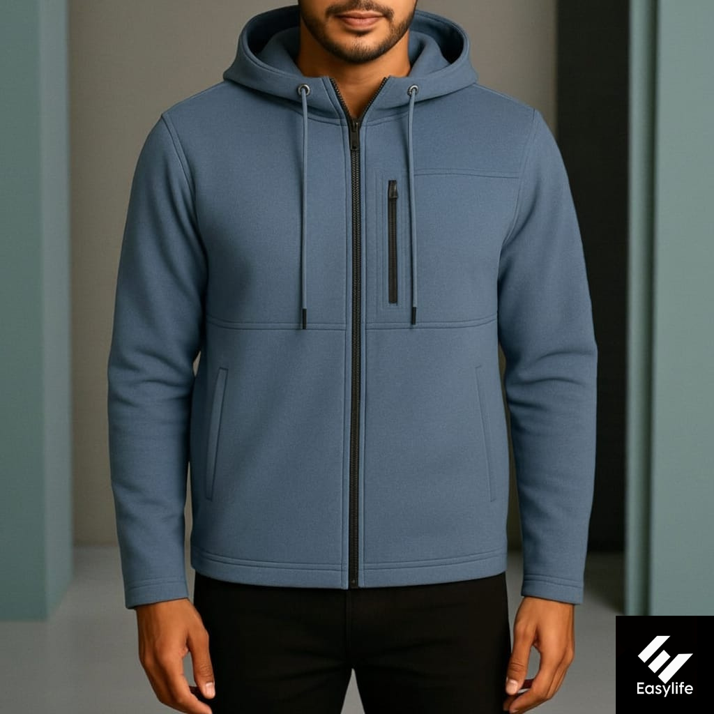 Men's Arms Full Zip Hooded Jacket - Sky – Easylife