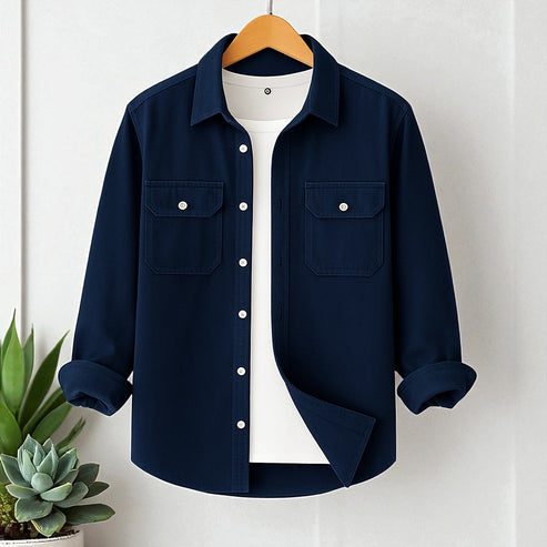 Two Pocket Navy Color Shirt – Easylife